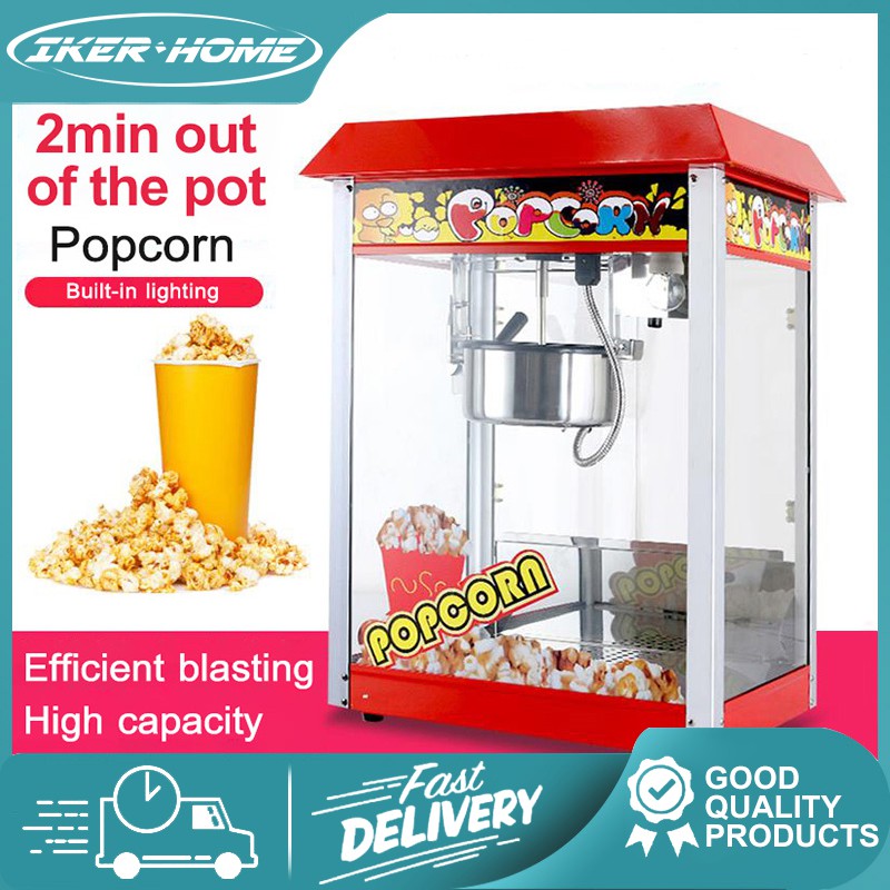8oz automatic popcorn machine, large capacity, uniform heating, three ...