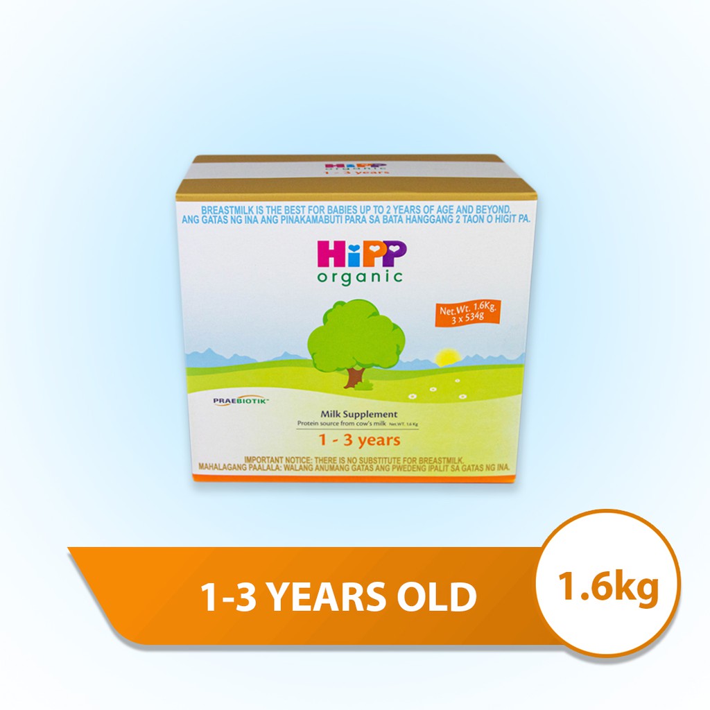 HiPP Organic Milk Supplement 1-3 Yrs Old 1.6Kg | Shopee Philippines