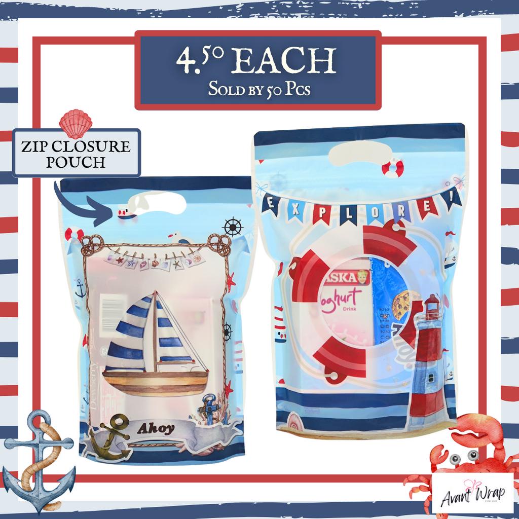 (50 PCS) PP1013 Nautical Sail Sea Loot Bag Chips Bag Chipsbag Zip Candy ...
