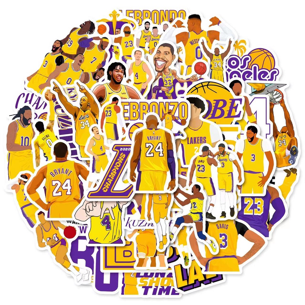 CSS.50Pcs/Set NBA Basketball Graffiti Waterproof Sticker Classic Action ...