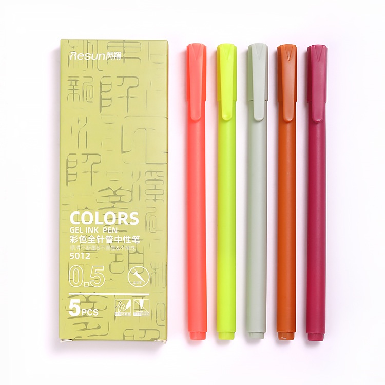 0.5mm Colored 5pcs Gel Pen Set Pastel Color Pens Morandi Marker ...