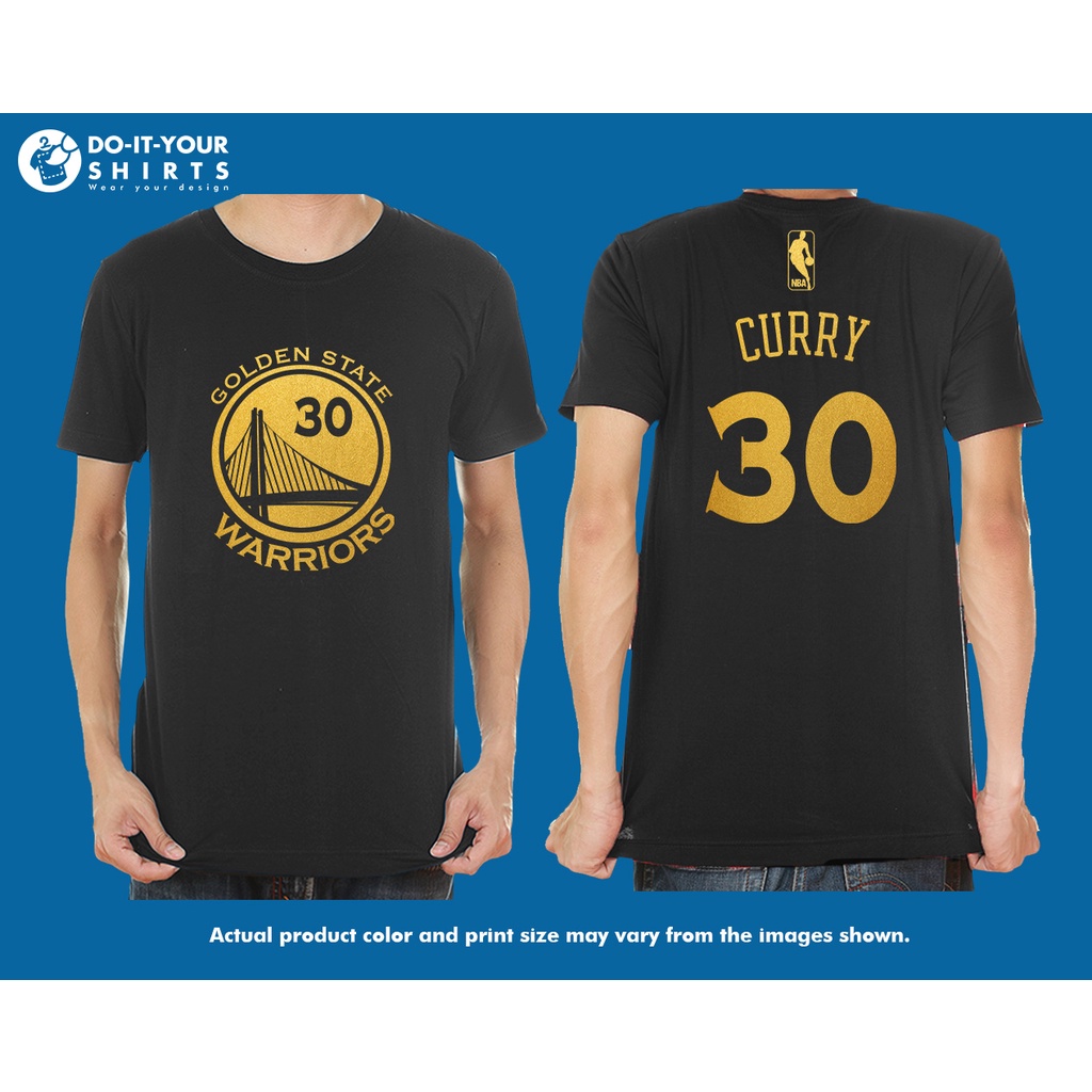 Golden State Warriors Stephen Curry 30 NBA Vinyl Gold T-Shirt | GSW ...