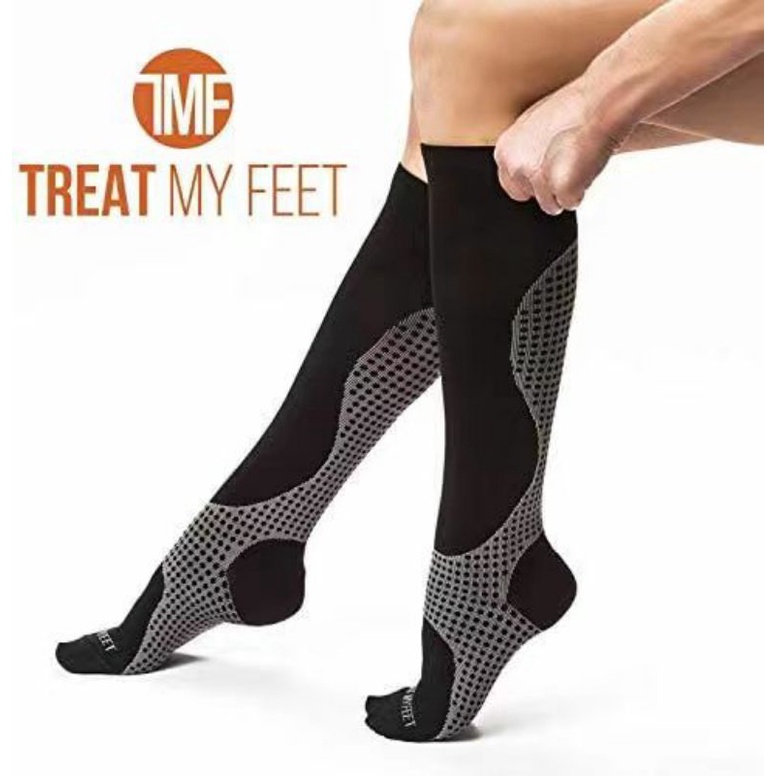 TMF Knee High Compression Socks Women & Men 15-20 mmHg Edema Pain ...