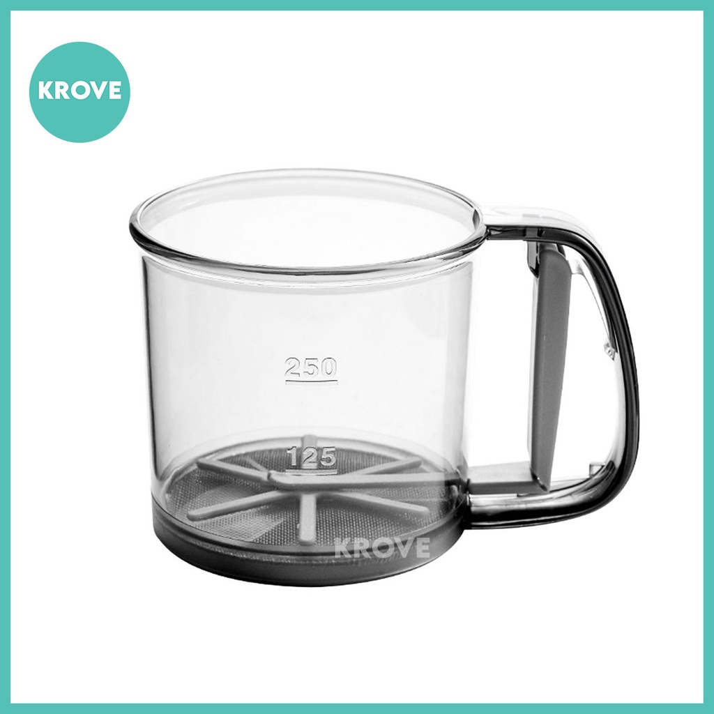 400mL Plastic Flour Sifter Powder Sieve Shaker Sugar Mesh Strainer for ...