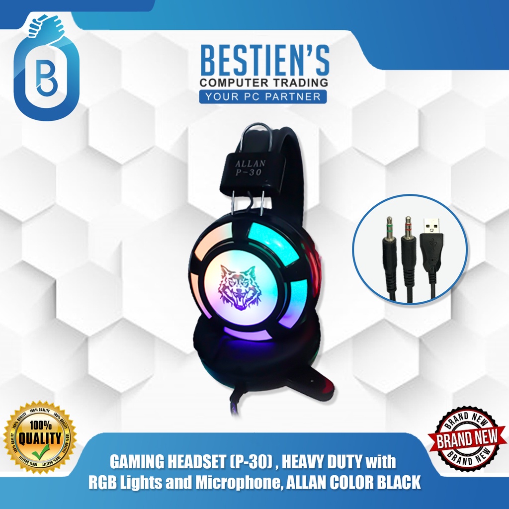 GAMING HEADSET (P-30) , HEAVY DUTY with RGB Lights and Microphone ...