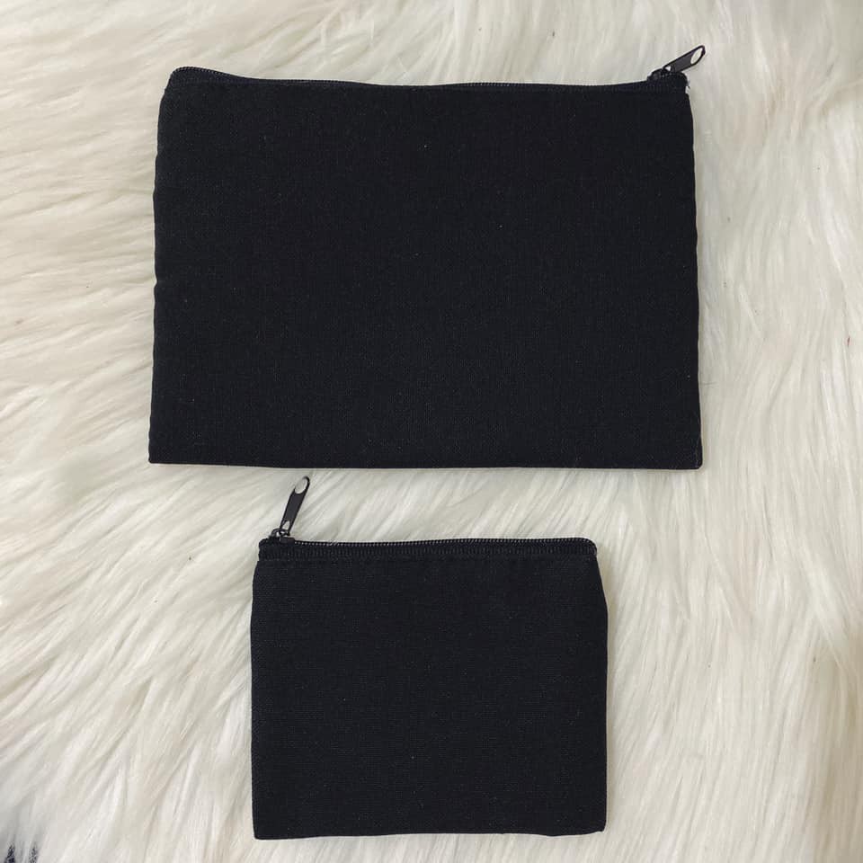 Plain Black Wallet Coin Purse Cotton Canvas 1000 gsm [High Quality ...
