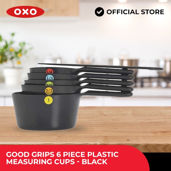 OXO Houseware Good Grips 6-piece Plastic Measuring Cups - Black | Shopee Philippines