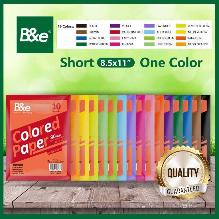 bnesos Stationary School Supplies B&e Colored Paper Short One Color ...