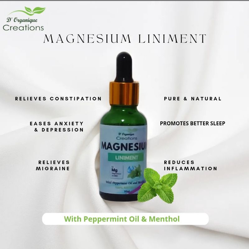 MAGNESIUM LINIMENT WITH PEPPERMINT OIL & MENTHOL 30ML(Headache,Insomia ...