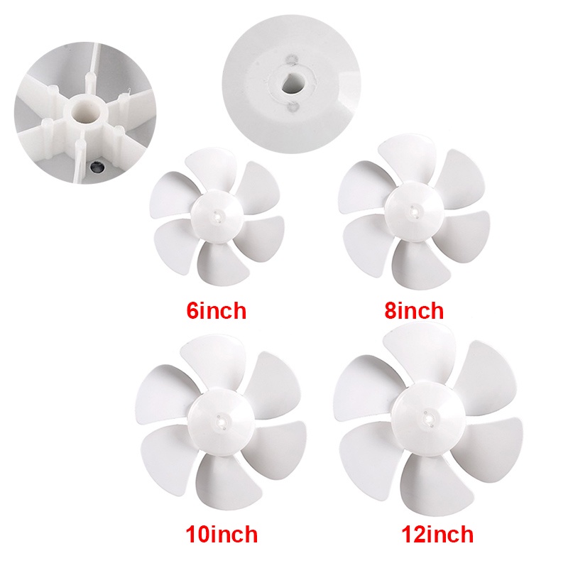 TATY 1PC 6/8/10/12inch Small Power Mini Plastic Fan Blade 6 Leaves For ...