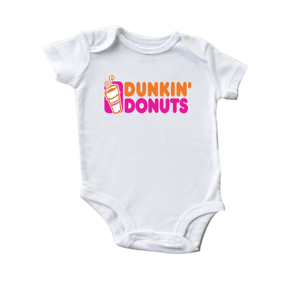 baby onesie dunkin donuts inspired white monthly milestone | Shopee ...