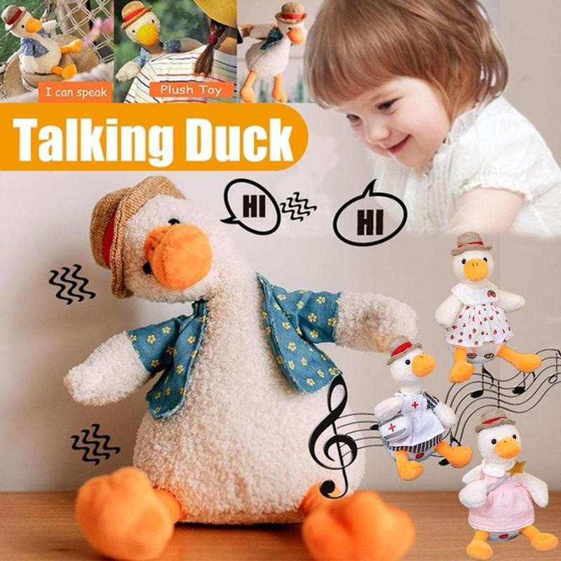 Talking duck electric plush toy cute talking recording plush duck plush ...