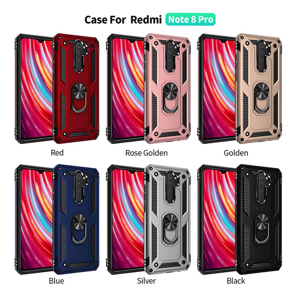 Colorful Case Xiaomi Redmi Note 8 Pro / Note8 Shockproof Cover Finger ...