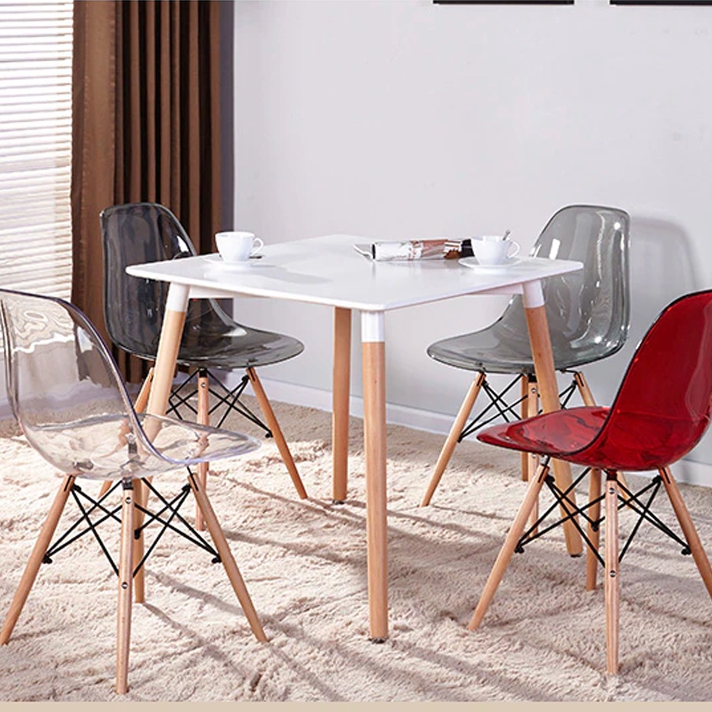 2 pcs Transparent Chair Acrylic Crystal Chair Nordic Simple Back ...