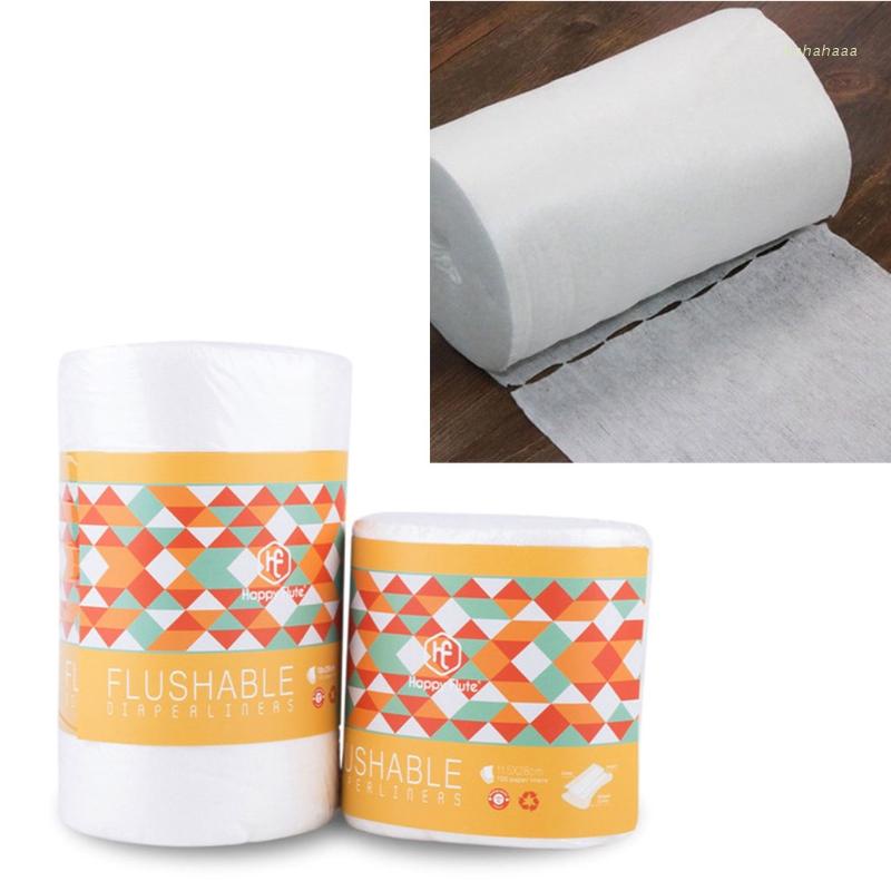 haha 100 Sheets/Roll Disposable Cloth Bamboo Flushable Baby Diaper ...