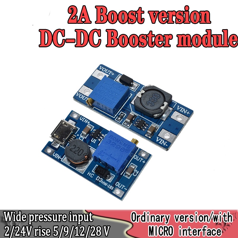 MT3608 2A DC-DC Step Up Converter Booster Power Supply Module MAX ...