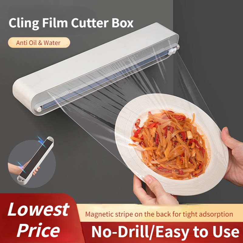 Cling Film Cutter Box Plastic Wrap Cutter Plastic Food Wrap Dispenser ...