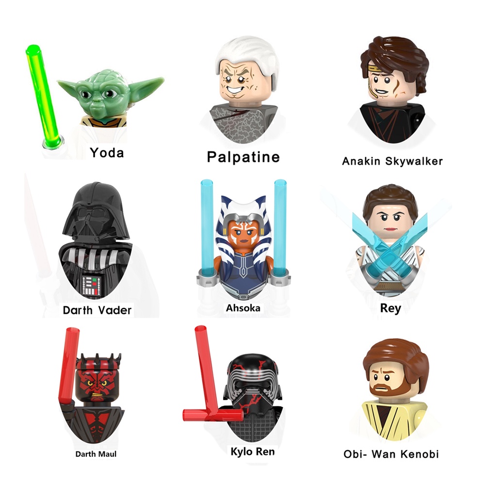 Obi- Wan Kenobi Building Blocks Ahsoka Yoda Luke Skywalker Sith ...