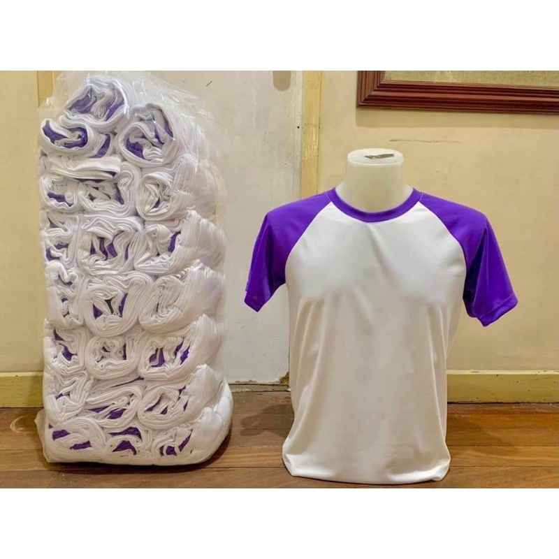 RAGLAN T-SHIRT COLORED (VIOLET SLEEVES) | Shopee Philippines