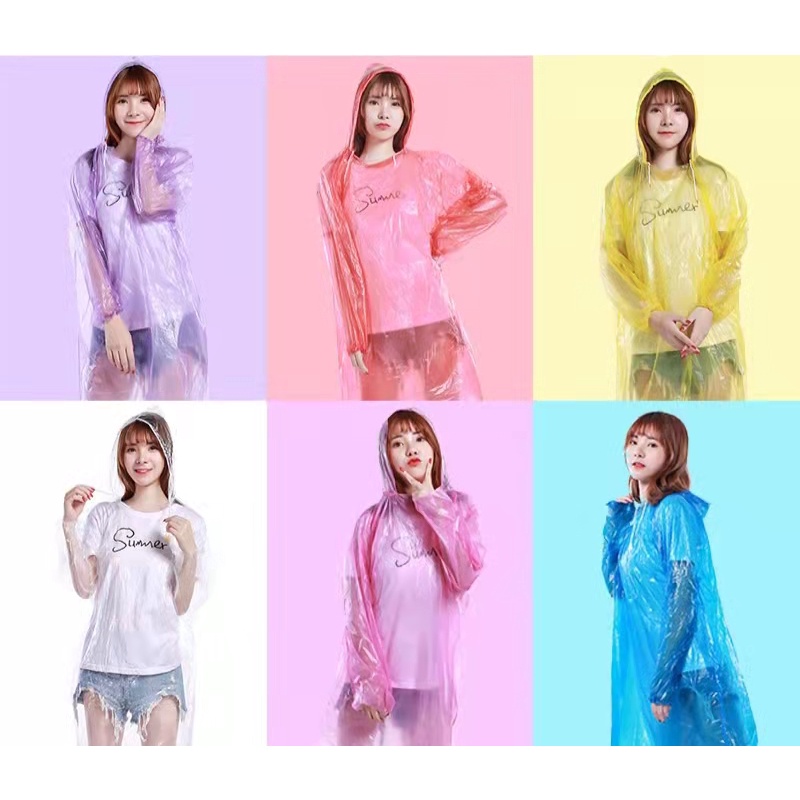 Disposable Raincoat UNISEX Disposable Adult Waterproof Rain Coat with ...