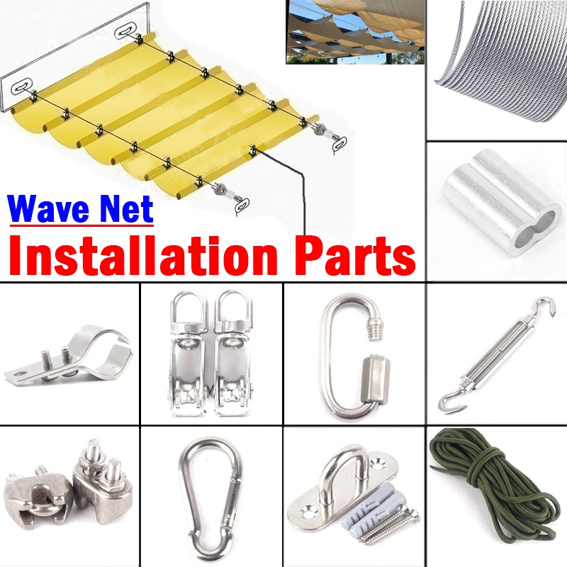 SS304 Stainless Steel Sunshade Nets Installation Accessories Telescopic ...
