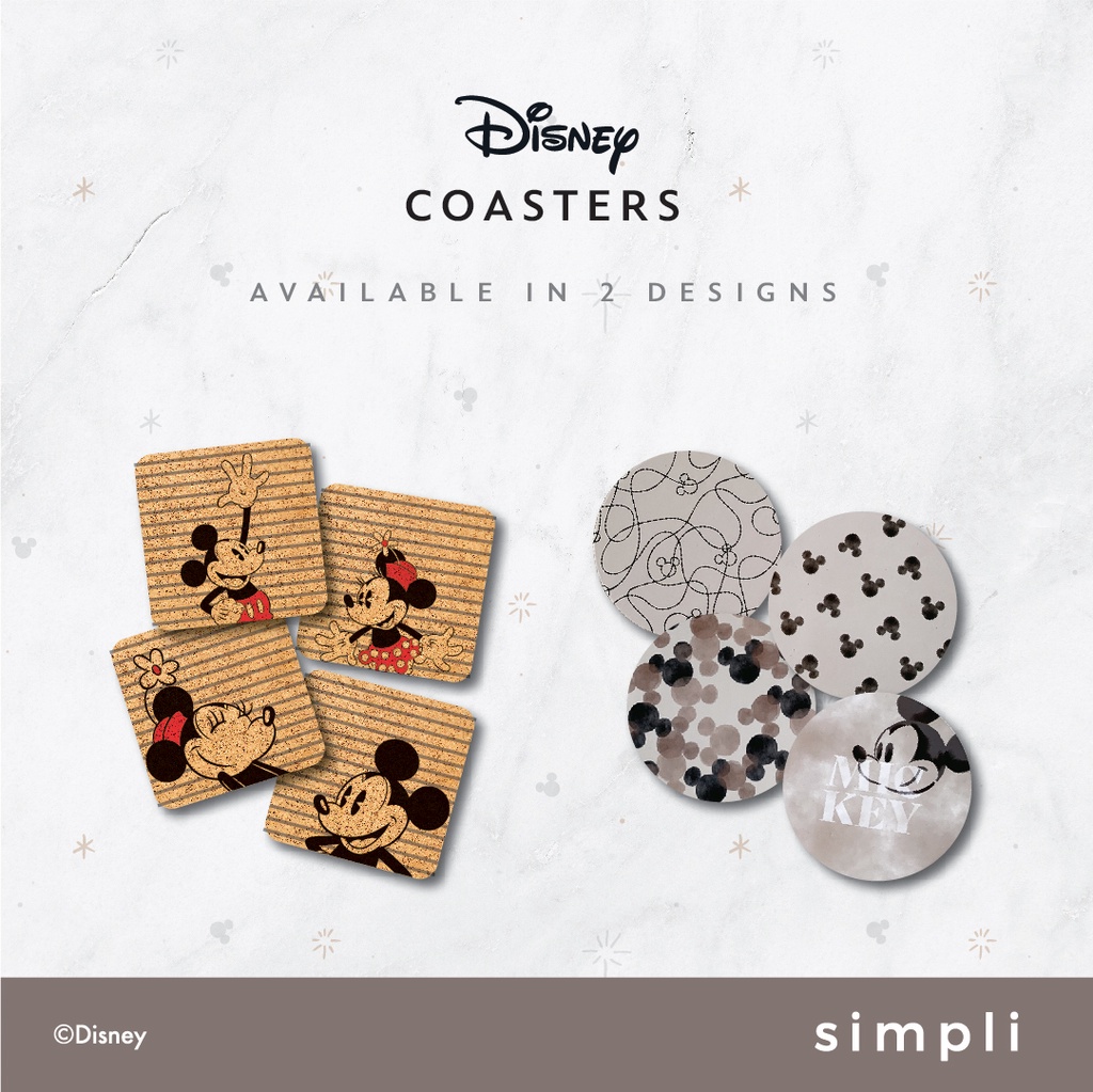 Disney Home Collection Cork Coasters (Box of 4) | Shopee Philippines