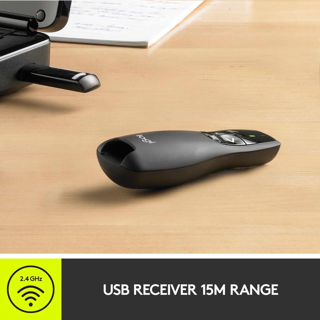Logitech R400 2.4 GHz USB-Receiver Red Laser Pointer Wireless ...