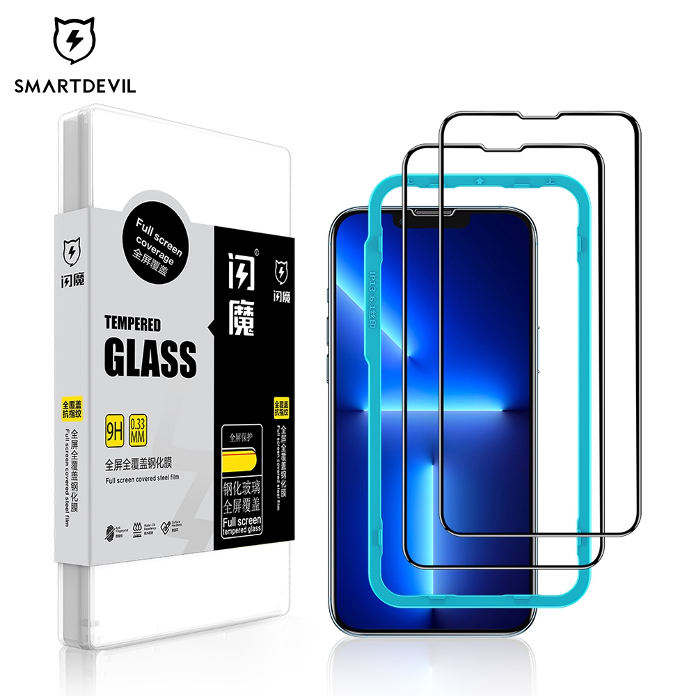 SmartDevil 9D Full Cover Tempered Glass For iPhone 13 pro max/12/11 pro max/Mini/7/8 Plus/6S ...