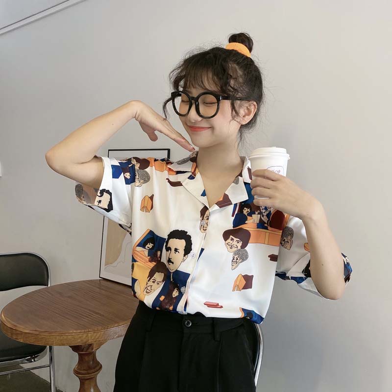 Duolin Women's Short Sleeve Chiffon Shirt Print Top | Shopee Philippines