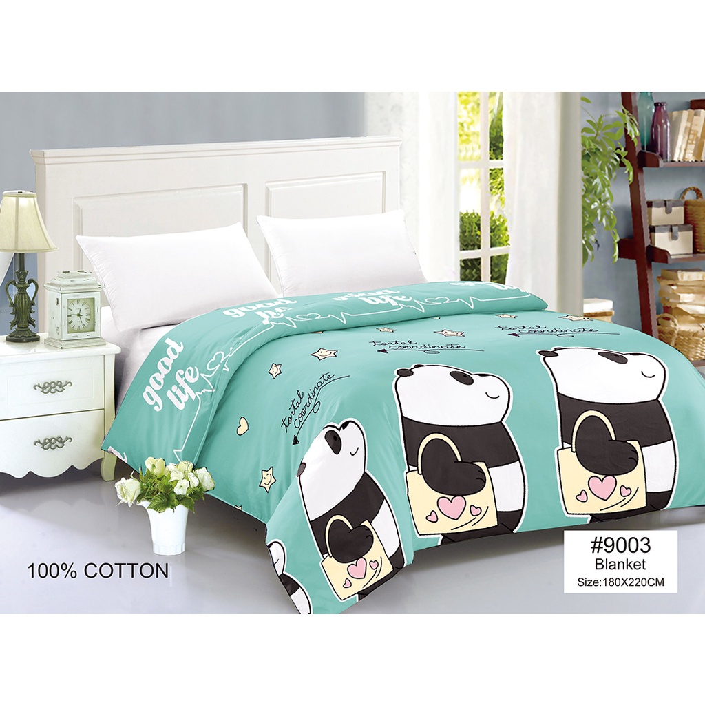 COD Blanket Panda Design Bed Kumot King Size (180cm*220cm) 1pc Bedding ...