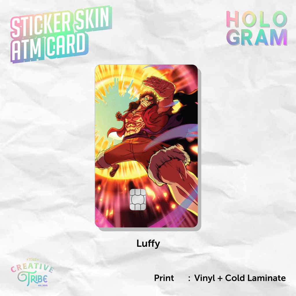 Luffy - HOLOGRAM Skin Card Sticker - Vinyl ATM Debit Credit Emoney ...