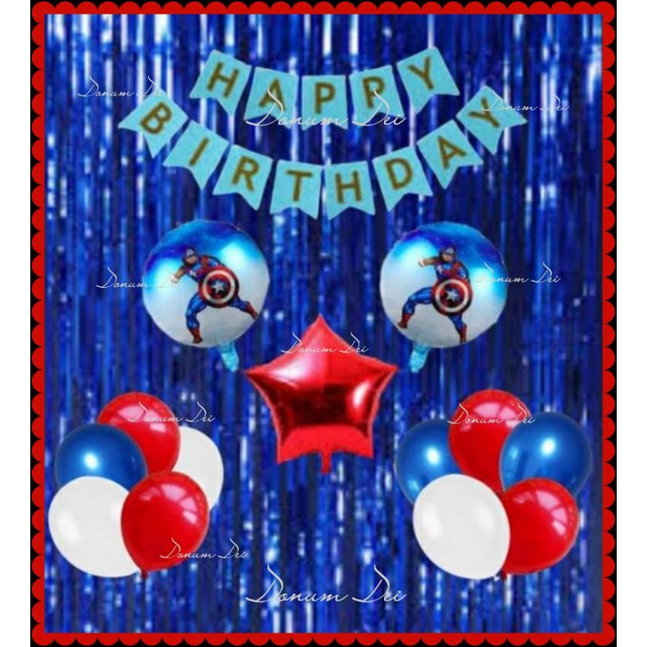 JC CAPTAIN AMERICAN Birthday Package Birthday Decor Party Decoration ...