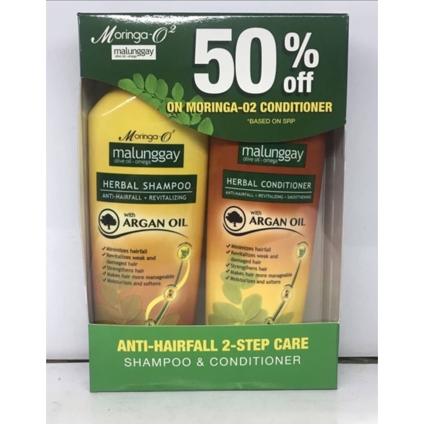 MORINGA-O2 Malunggay with Argan Oil Herbal Shampoo 200ml & Herbal ...