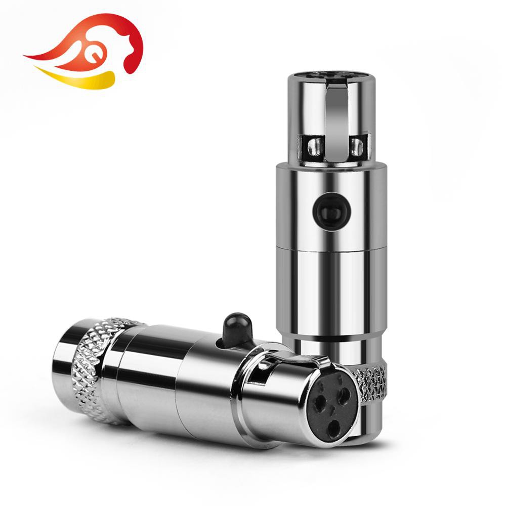 3Pin Metal Mini XLR Microphone Audio Connector 3P Socket MIC Adapter ...