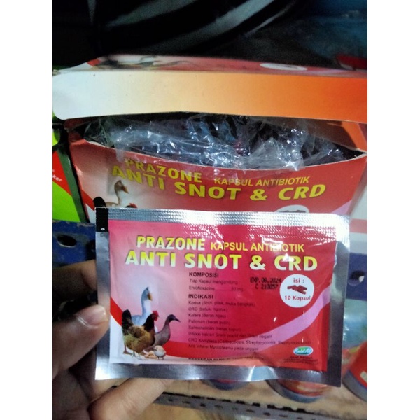 Prazone ANTI SNOT & CRD Chicken Duck Antibiotic Capsules | Shopee ...