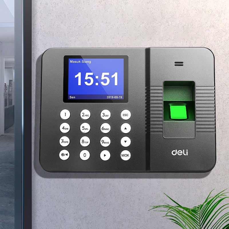Deli Attendance Biometric Office Fingerprint Scanner Machine 2.4'TFT ...
