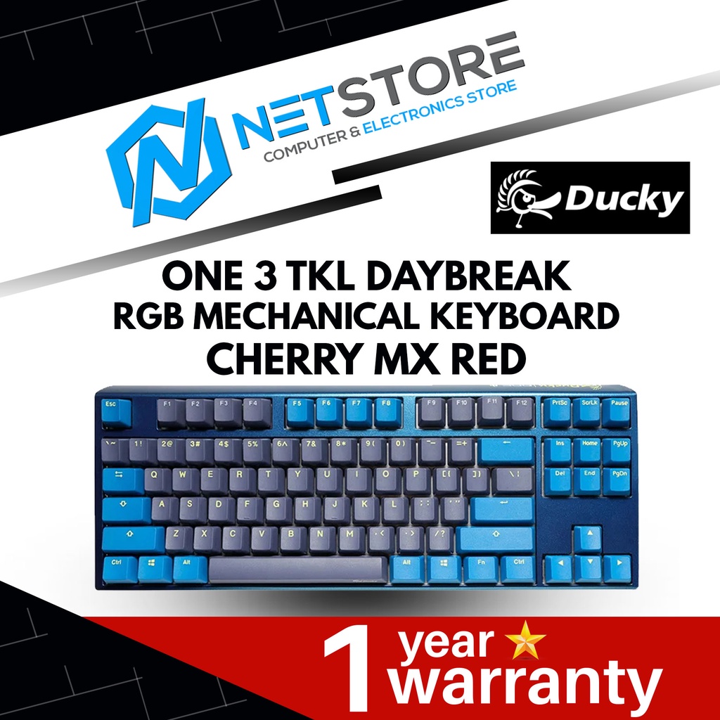 DUCKY ONE 3 TKL DAYBREAK RGB MECHANICAL KEYBOARD CHERRY MX RED ...