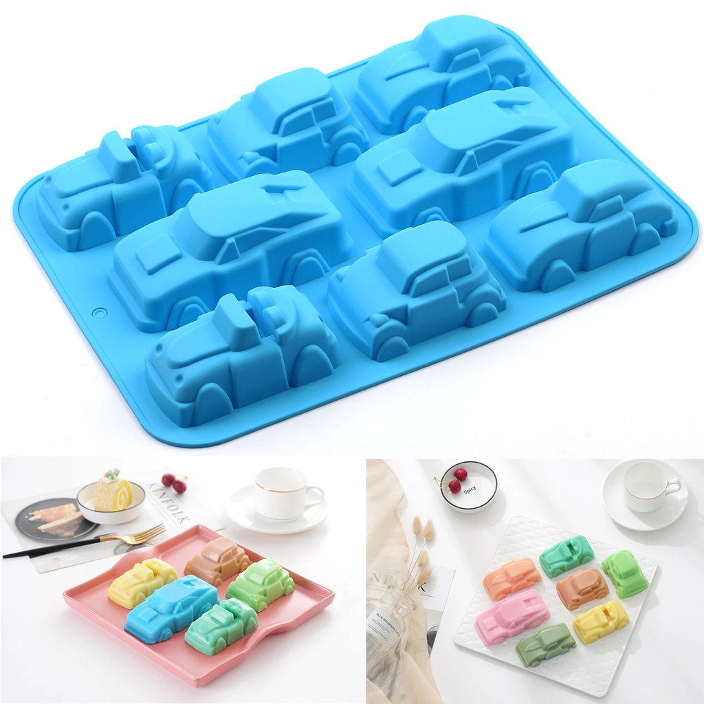 3D Car Shape Silicone Cake Fondant Mold Chocolate Candy Pudding Ice ...