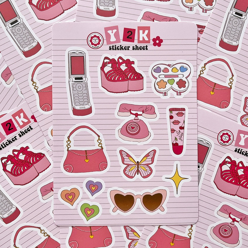 Y2K Pink Sticker Sheet (Matte) | monte craftie | Shopee Philippines