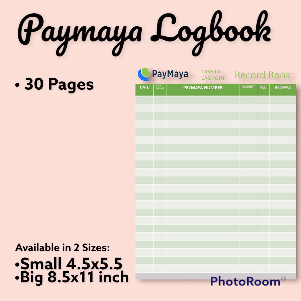GCASH / PAYMAYA LOGBOOK 30 PAGES | Shopee Philippines