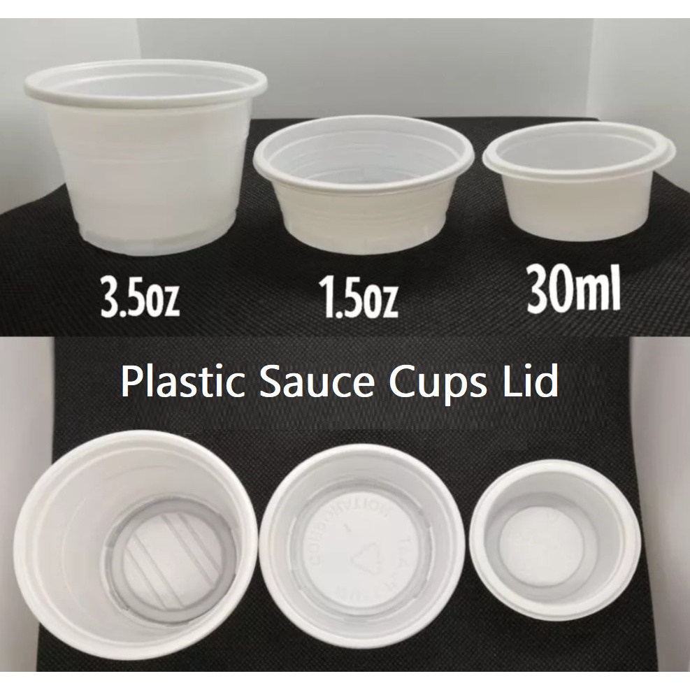 Plastic Sauce Cups Lids (100 pcs / pack) | Shopee Philippines
