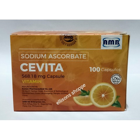 CEVITA 568.18mg Non-Acidic Vitamin C Box of 100 Capsules | Shopee ...