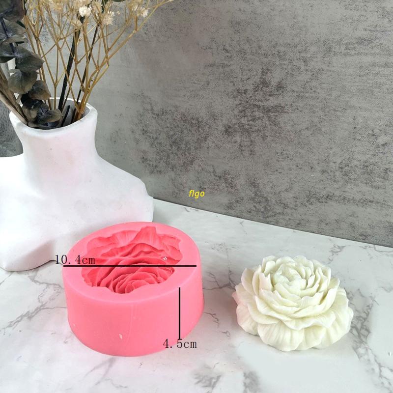 flgo 3D Peony Flower Candle UV Crystal Epoxy Resin Mold Plaster Soap ...