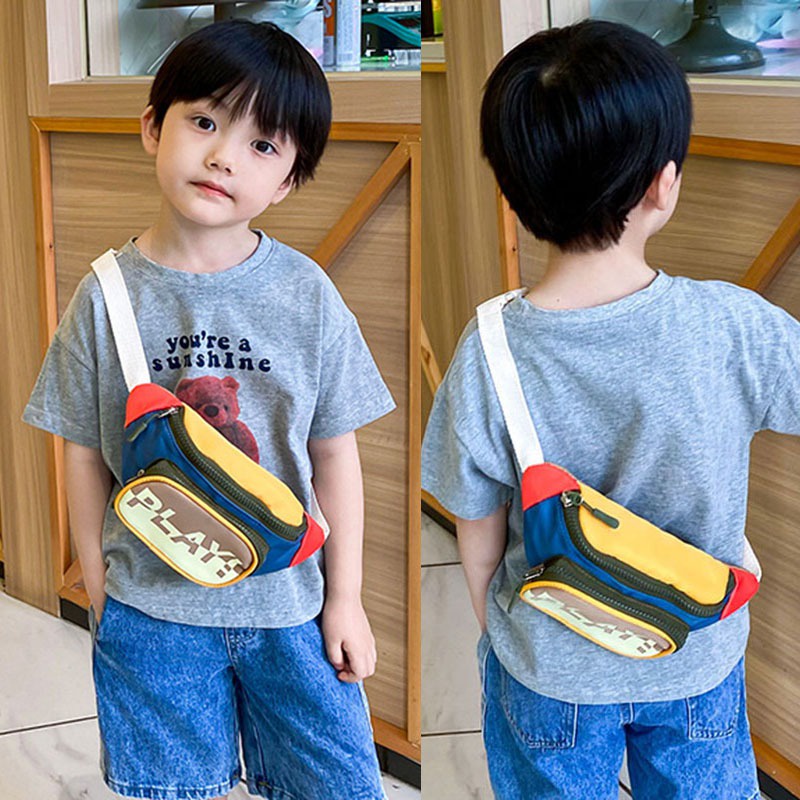 Kid Boys Shoulder Bag Kids Cool Splicing Color Waist Bag Baby Boy ...