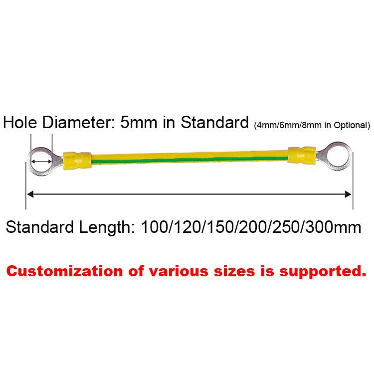 1PCS Solar Grounding Earth Cable Yellow Green 4mm2 6mm2 Copper Wire for ...