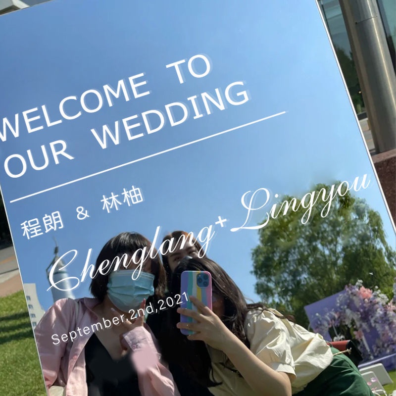 Wedding Mirror Stickers Wedding Glass Stickers Names Personalized ...