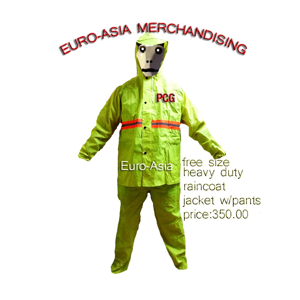 Durable Raincoat kapote Vulcanized PVC w/pouch bag Heavy Duty Riancover ...