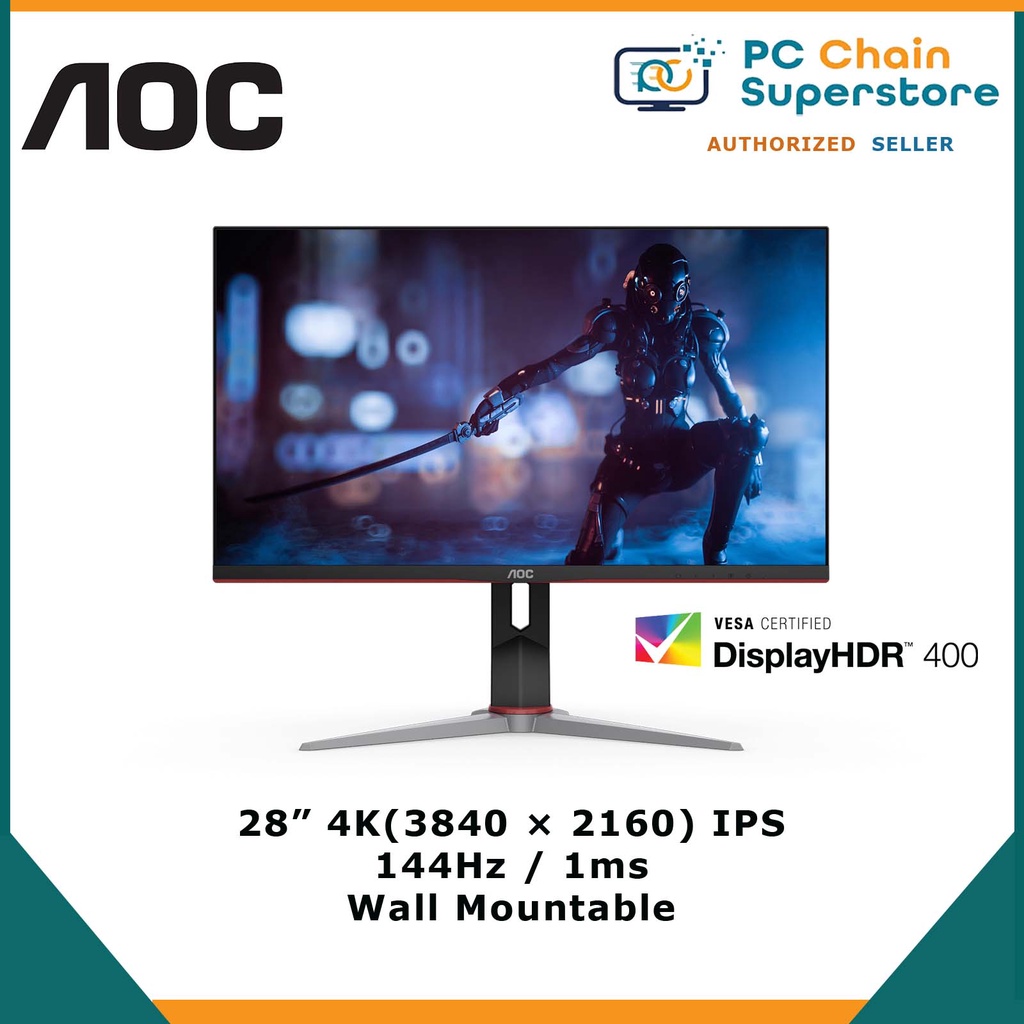 AOC AGON U28G2X 4K Gaming Monitor - 28" UHD 4K (3840 × 2160) IPS ...