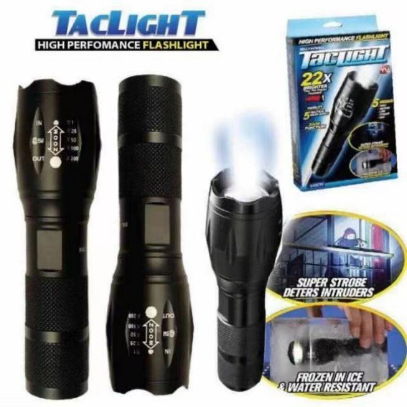 Taclight High Powered Tac Light Military Grade 5 Light Modes | Shopee ...