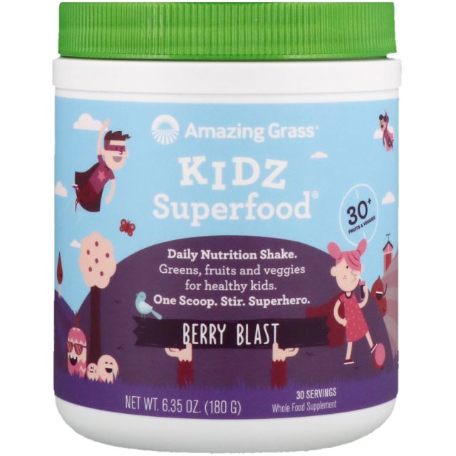 Amazing Grass, Kidz Superfood, Berry Blast, 6.35 oz (180 g) | Shopee ...